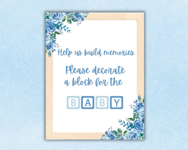 Decorate A Block Sign Baby Shower Boy Decorate A Block for the Baby ...
