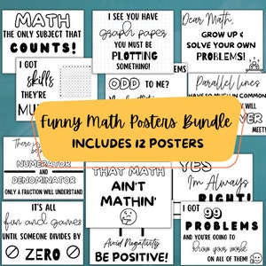 Funny Math Posters | Math Bulletin Board Sign | Math Classroom Decor ...