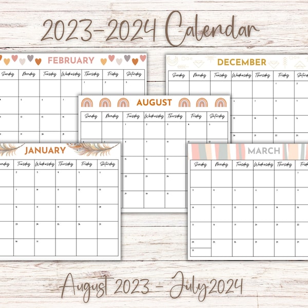 Boho Calendar 2023 - Etsy