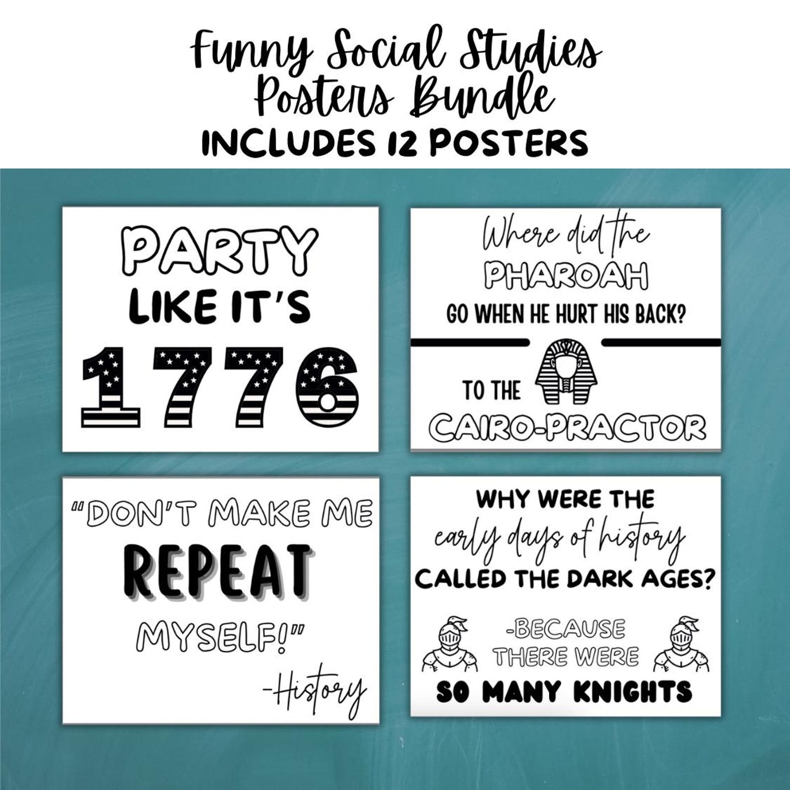 Funny Social Studies Posters | History Bulletin Board Sign | SS ...