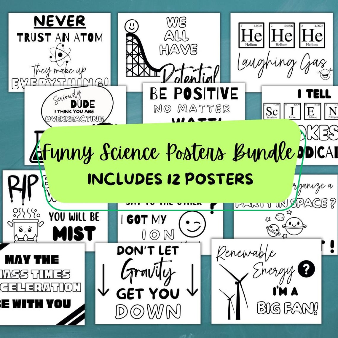 Funny Science Posters| Science Bulletin Board Sign| Science Classroom ...