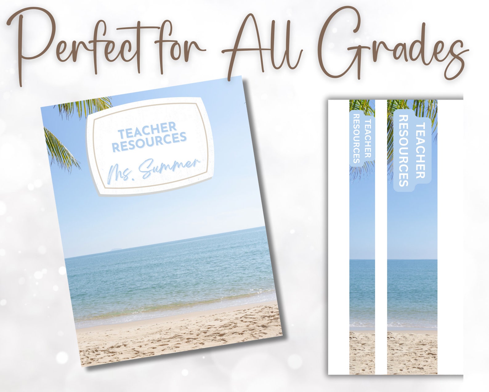 Beach Binder Covers | Teacher Binder Organization | Summer Theme Binder ...