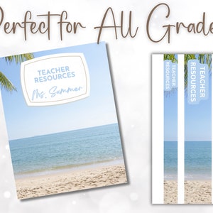 Beach Binder Covers | Teacher Binder Organization | Summer Theme Binder ...