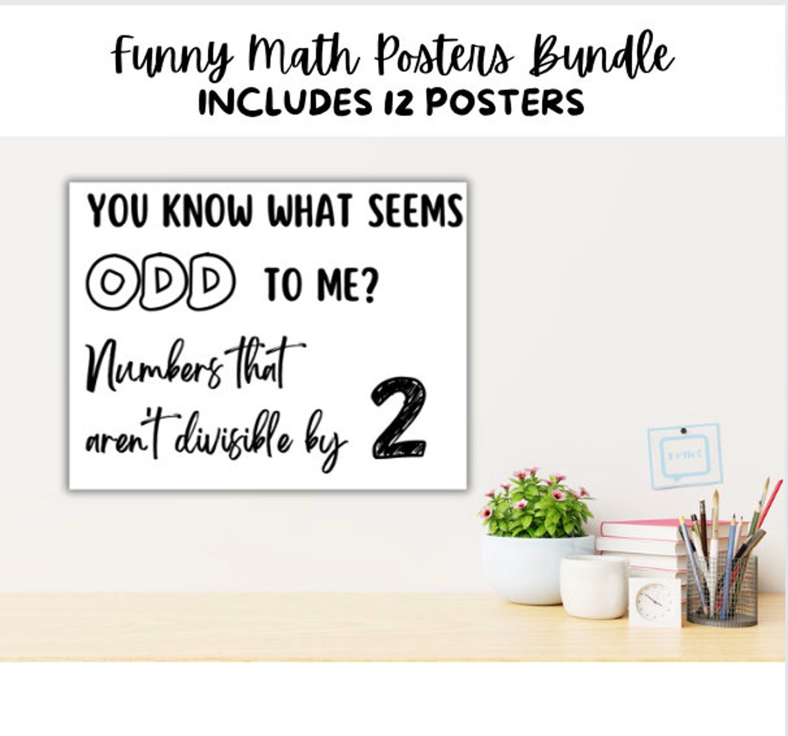 Funny Math Posters | Math Bulletin Board Sign | Math Classroom Decor ...