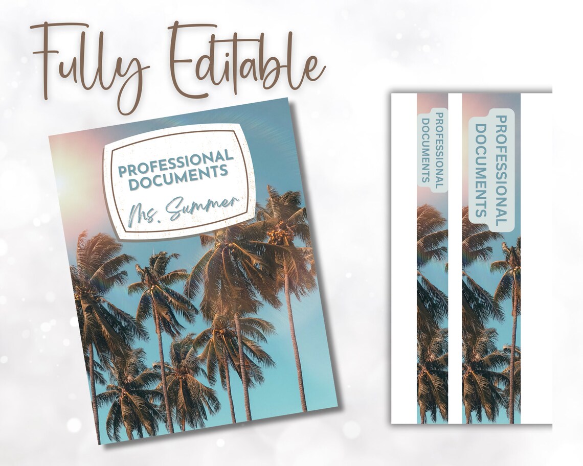 Beach Binder Covers Teacher Binder Organization Summer Theme Binder ...