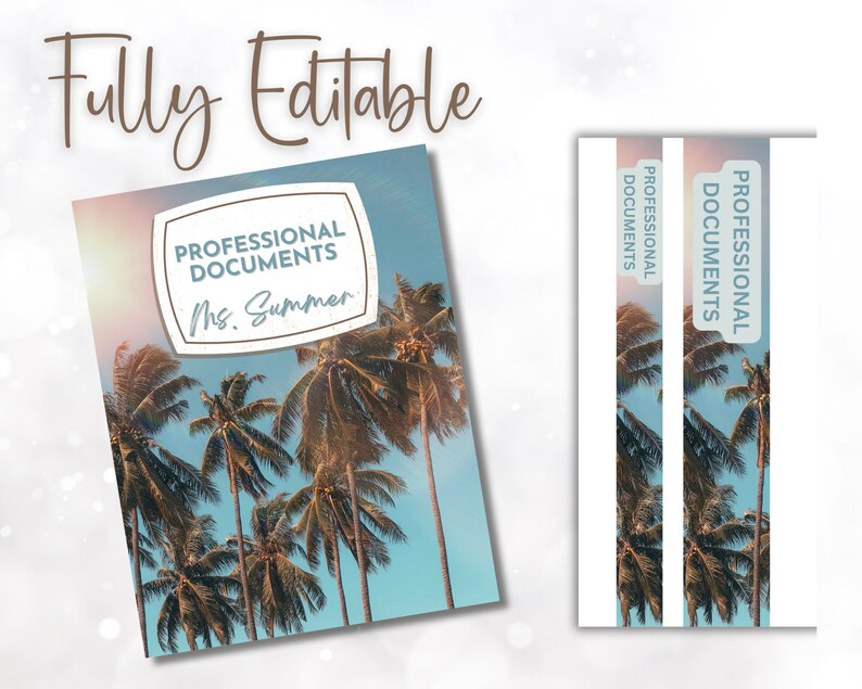 Beach Binder Covers | Teacher Binder Organization | Summer Theme Binder ...