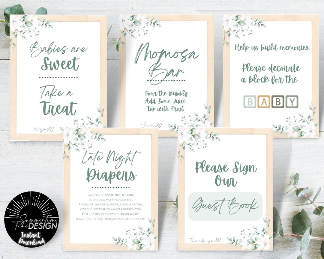 Baby Shower Signs Bundle | Baby Shower Signs | Instant Download ...