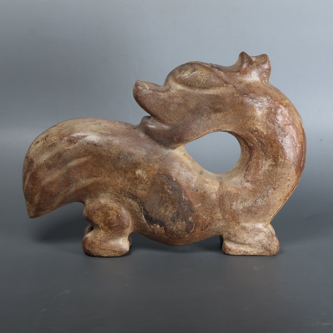 2033g Vintage Dragon Jade Statue, Dragon Jade Statue, Ancient Chinese ...