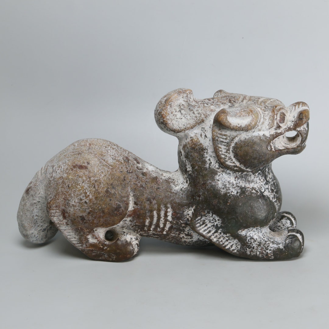 1211g Antique Chinese Jade Carved Beast Statue , Collection, Chinese ...
