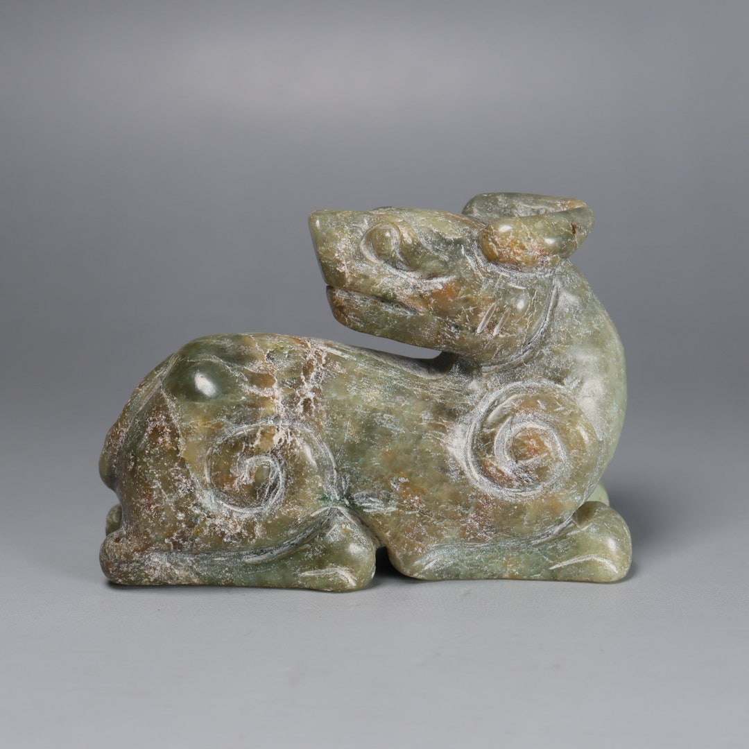 164g Chinese Jade Carved Beast , Collection Chinese Antique Jade Statue ...