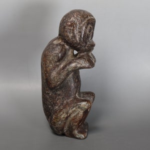 1574g Chinese Jade Carved Monkey Figurine, Retro Jade Carving Ornament ...