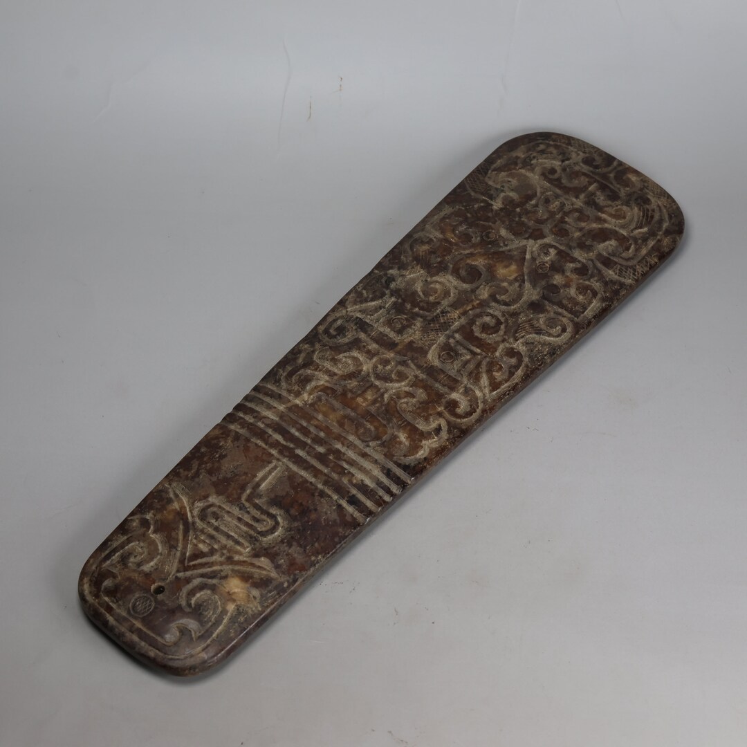 605g Vintage Jade Carving Statue, Jade Carving Dynasty Board, Ancient ...