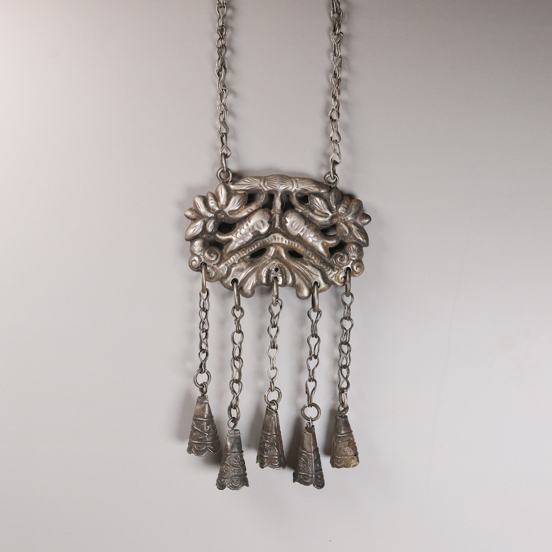 Collection of Chinese Antique Old Silver Necklace, Pendant K961 - Etsy