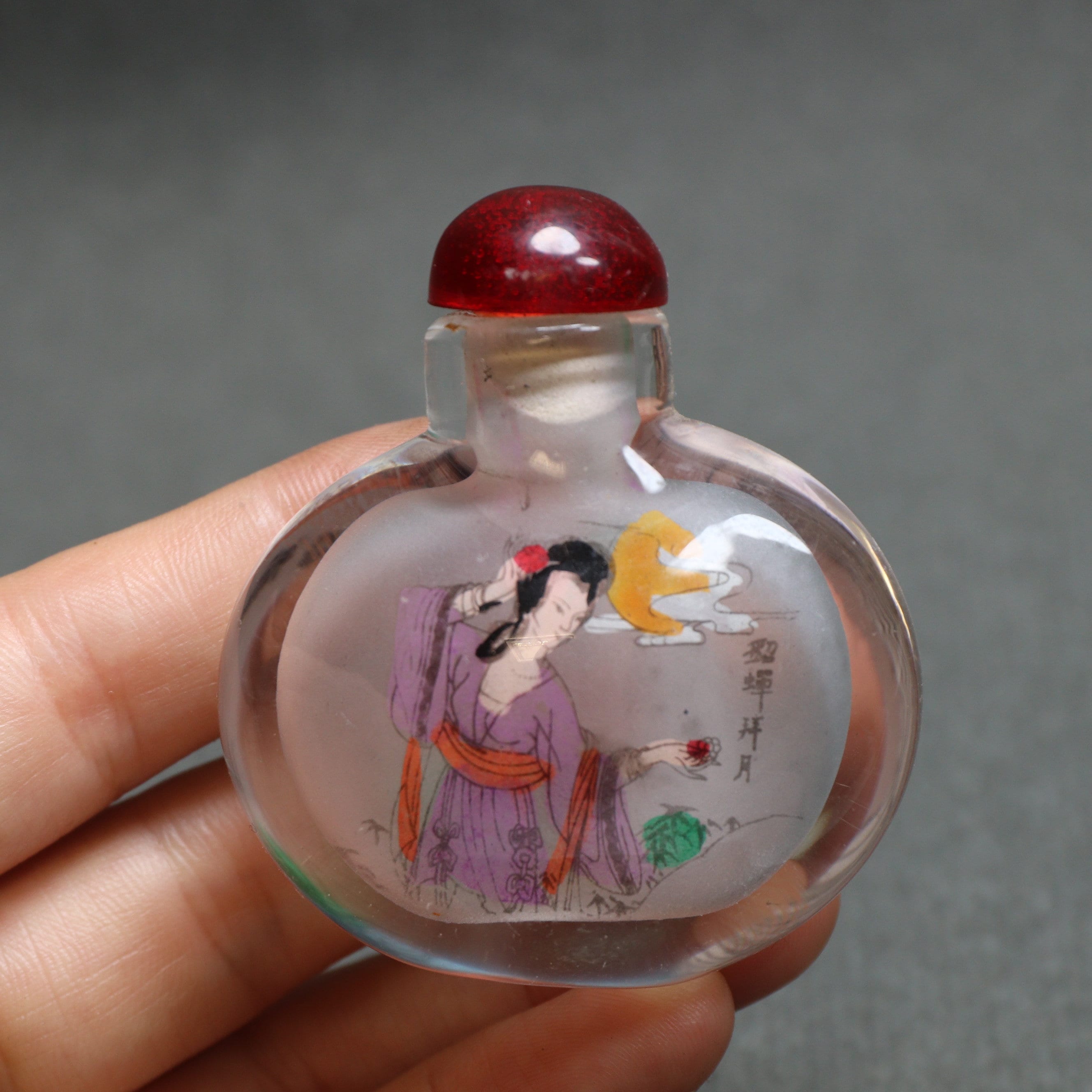 Collection Antique Chinese Glass Snuff Bottle figure Painting - Etsy