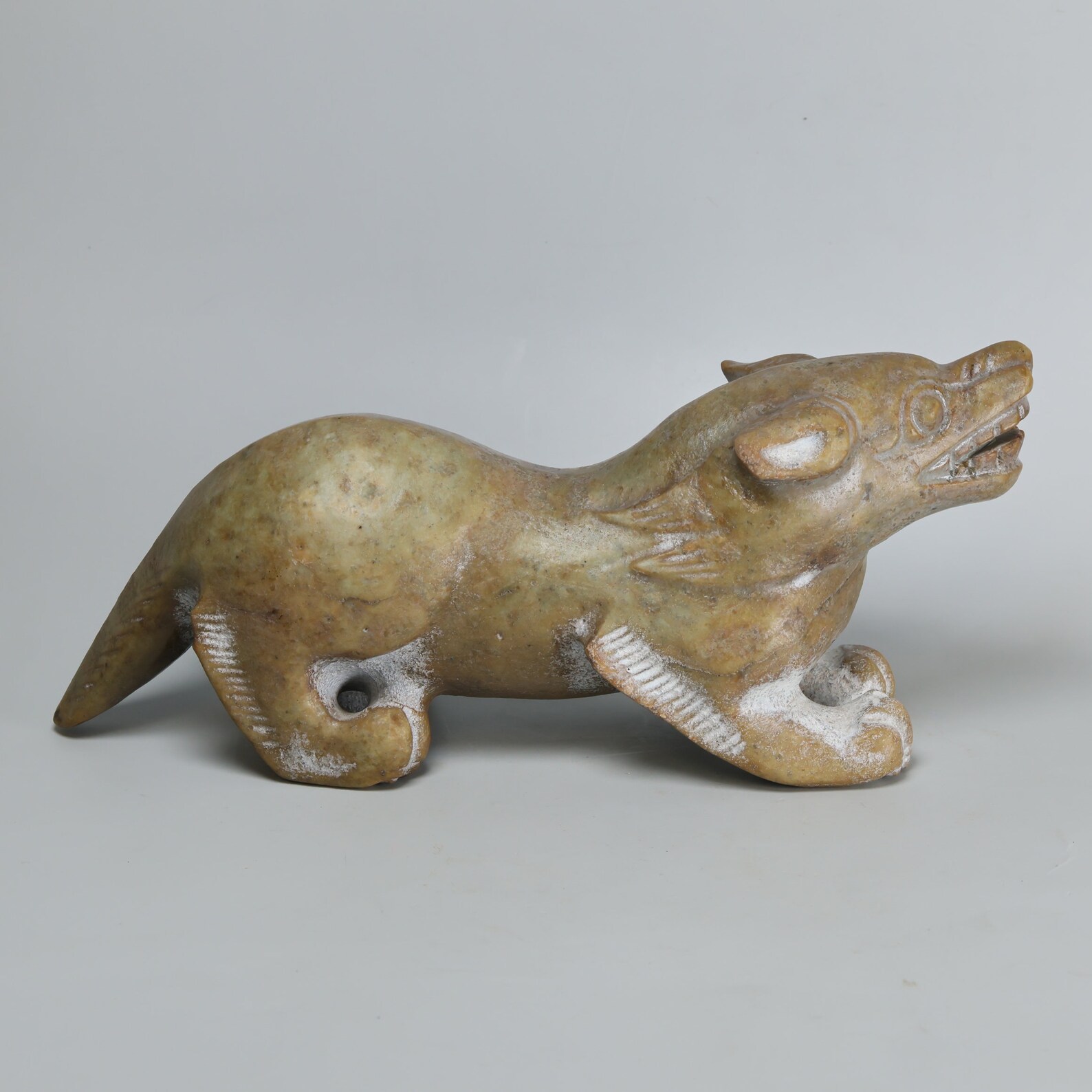 1483g Antique Chinese Jade Carved Beast Statue , Collection, Chinese ...