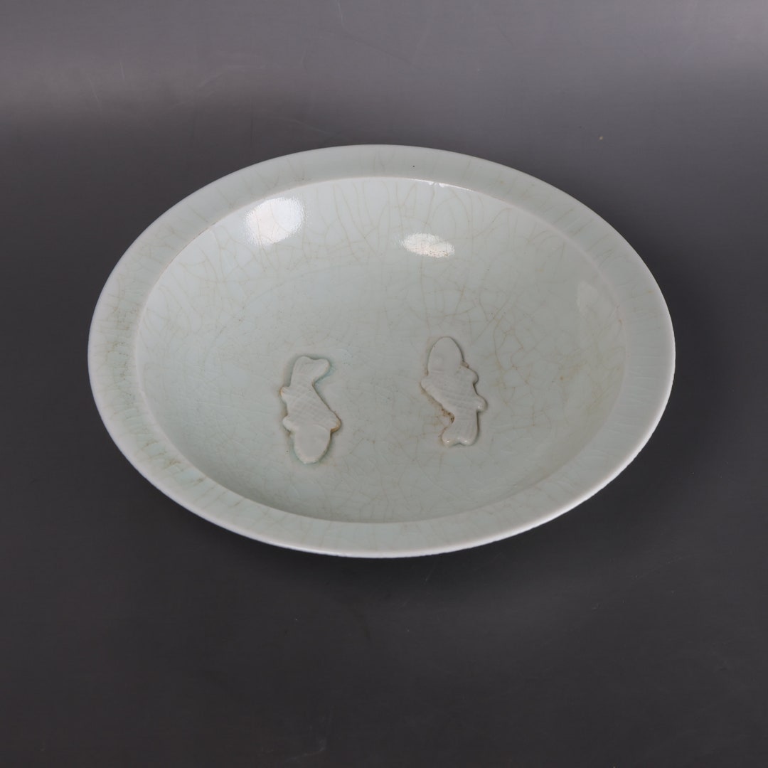 Ancient Chinese Shadow Blue Glazed Porcelain, Blue Glazed Double Small ...