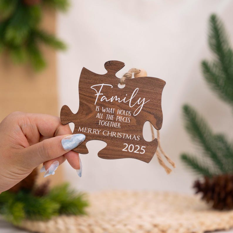 Personalized Family Christmas Ornament, Family Puzzle Piece Ornament ...