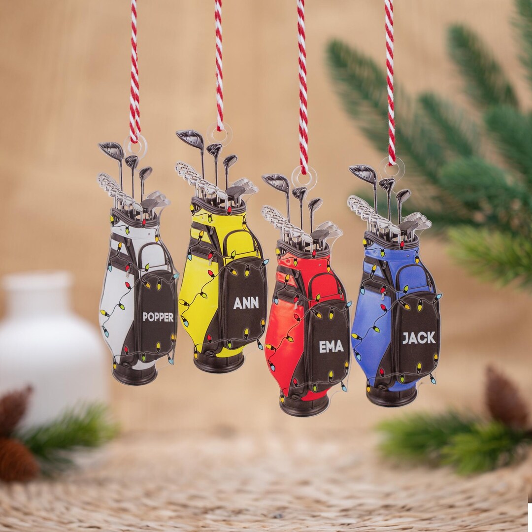 Personalized Golf Bag Ornament, Custom Golf Lover Gift, Christmas Tree ...