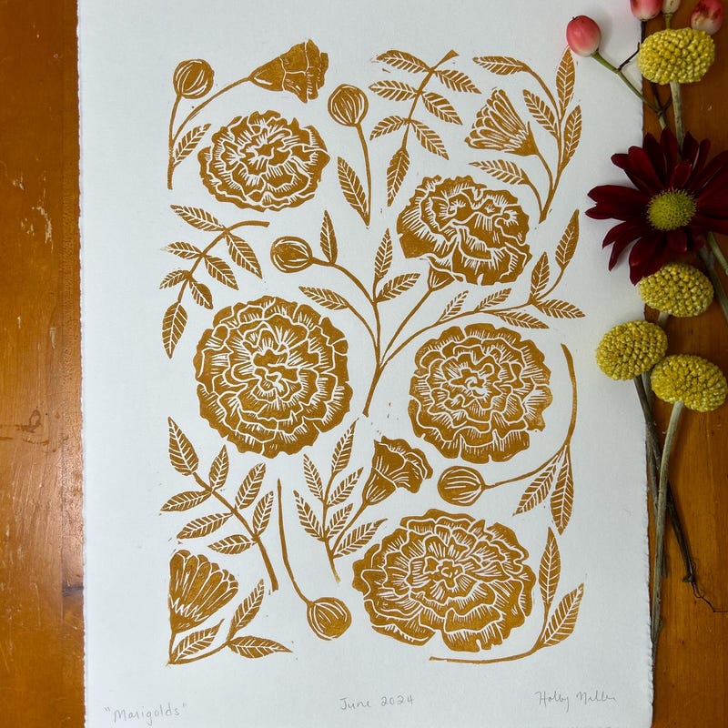 Marigold Print - Etsy
