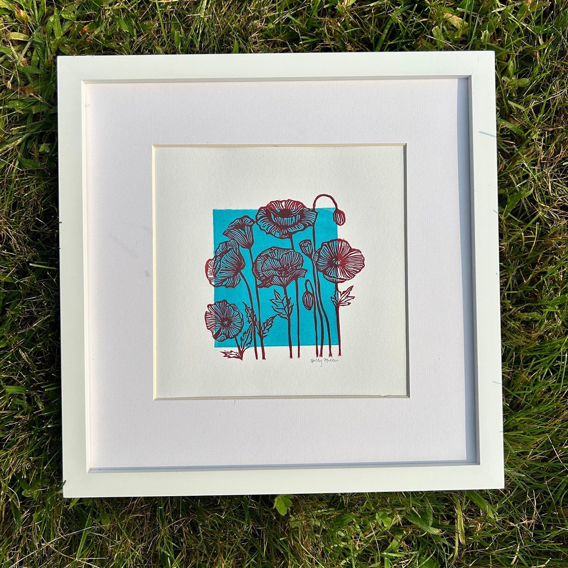Poppy Linocut Print - Etsy