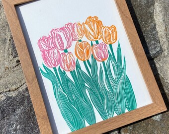Poppy Linocut Print - Etsy