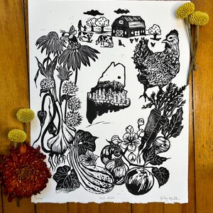 Grow - Original Linocut Print - Etsy