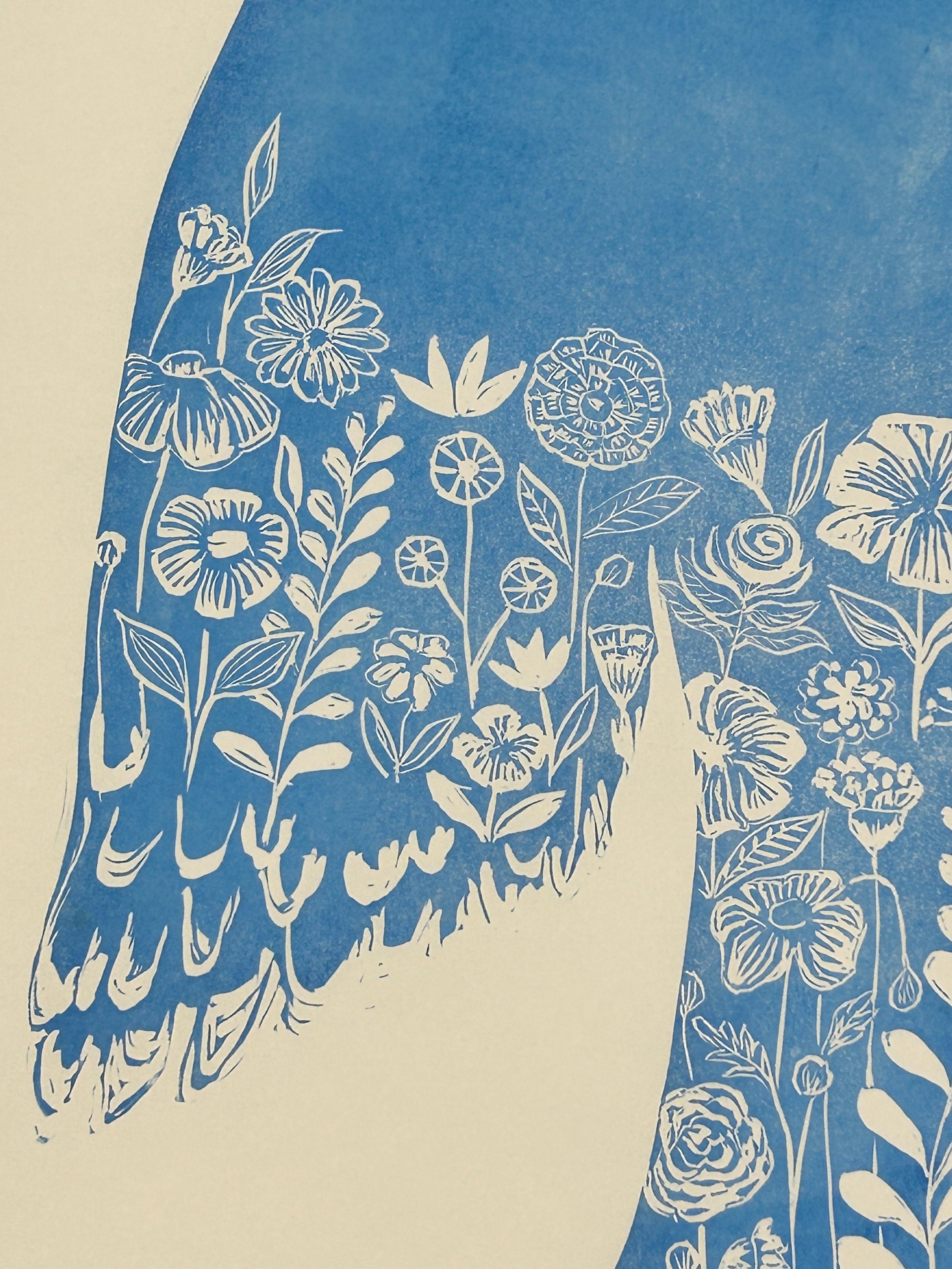 Dovely Linocut Print - Etsy