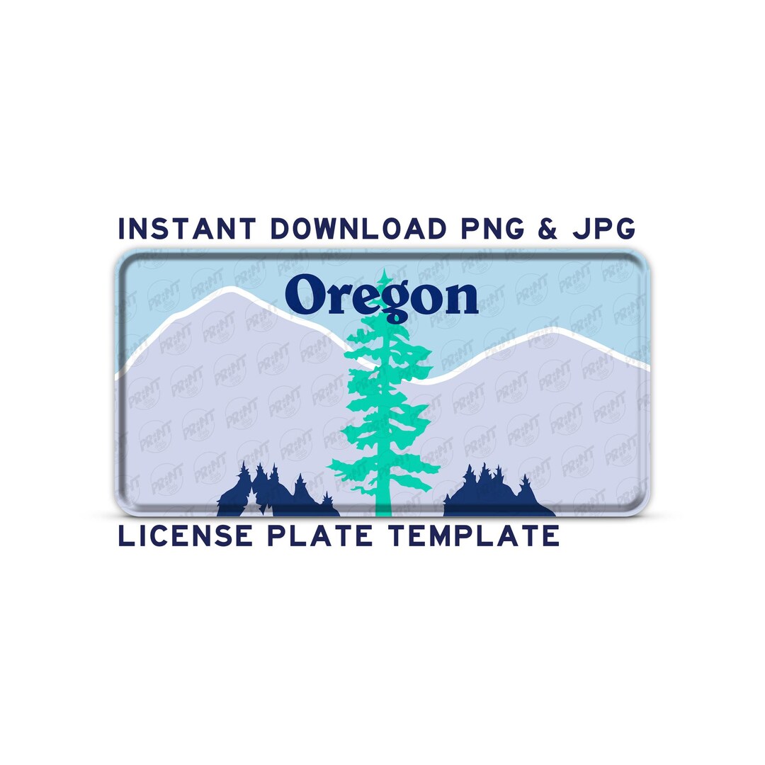 OREGON Custom License Plate PNG Digital Download – Printable Wall Art ...