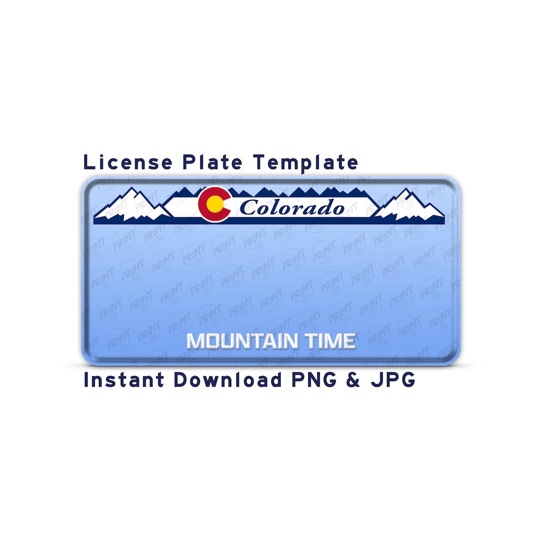 COLORADO Custom License Plate PNG Digital Download – Sublimation Design ...