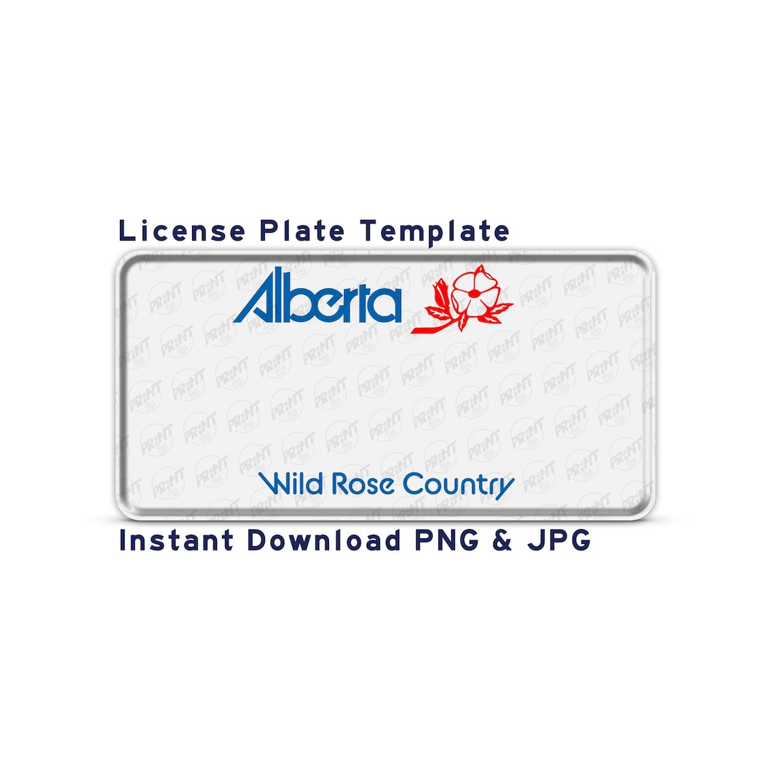 ALBERTA License Plate Digital Download, Custom PNG Design Template ...