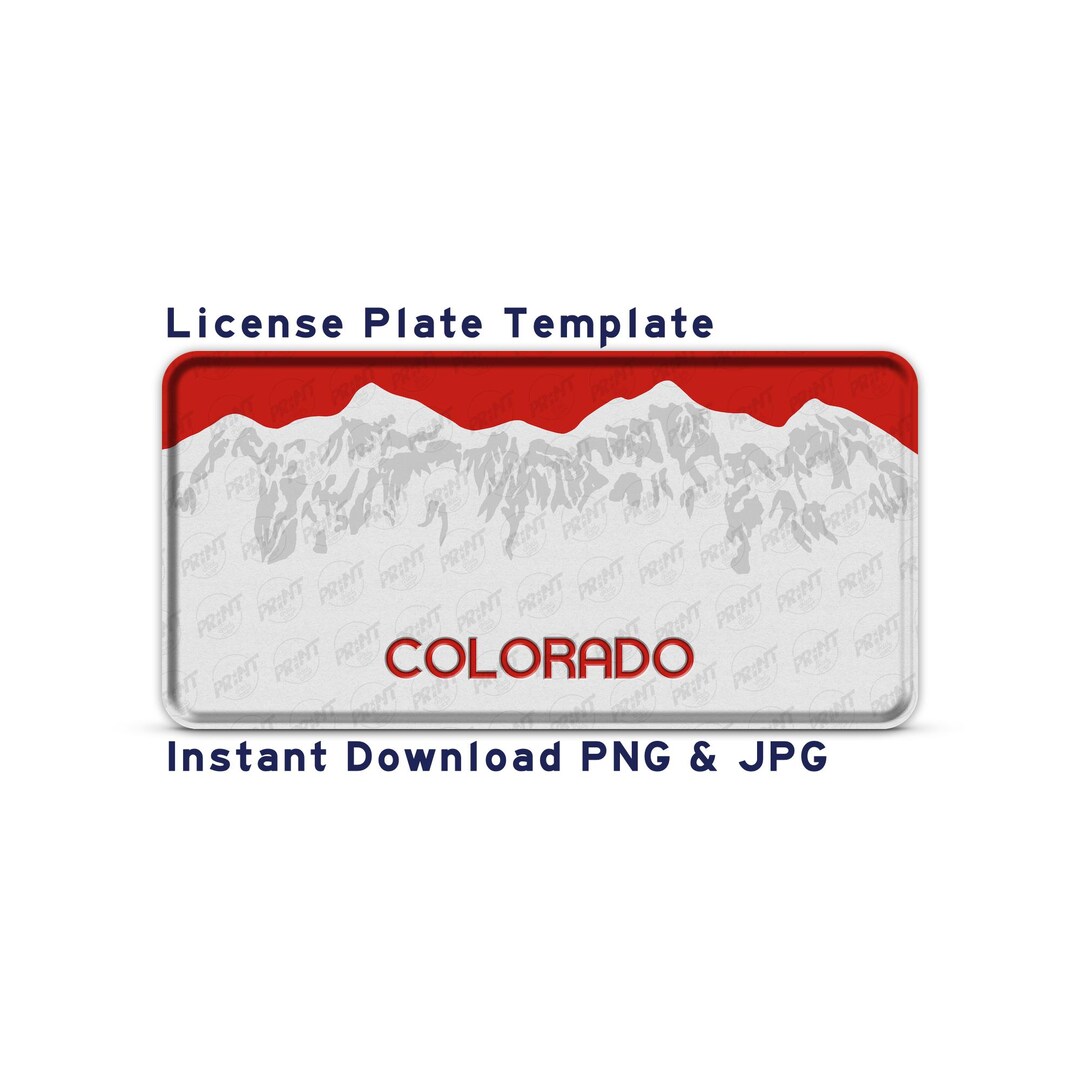 COLORADO Custom License Plate PNG Digital Download – Vanity Plate ...