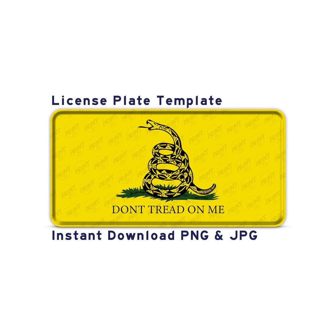 GADSDEN FLAG Custom License Plate Digital Download, Custom Printable ...