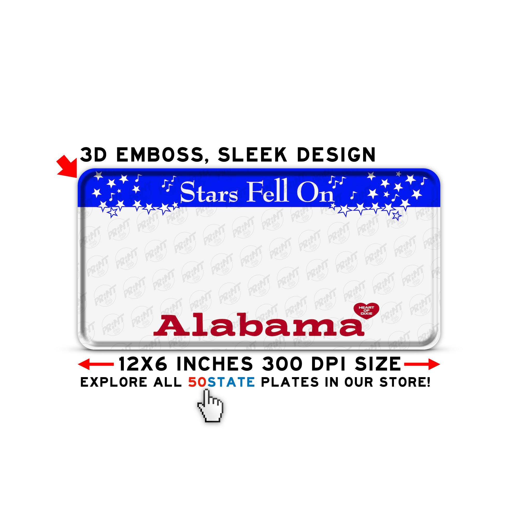 ALABAMA AL License Plate PNG Template (digital Download, Editable) - Etsy
