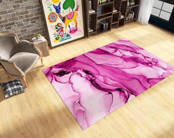 Preppy Pink Abstract Rug - Etsy