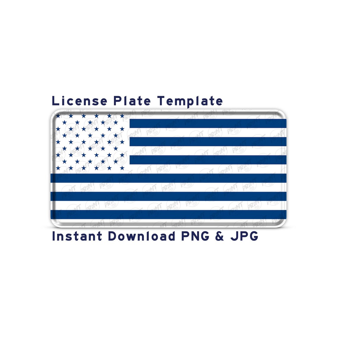 AMERICAN FLAG License Plate PNG Digital Download, Car Decor and ...