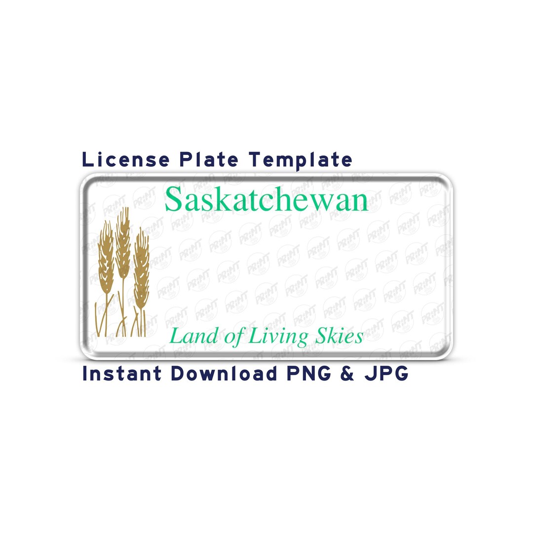 SASKATCHEWAN Custom License Plate PNG Digital Download – Printable Wall ...