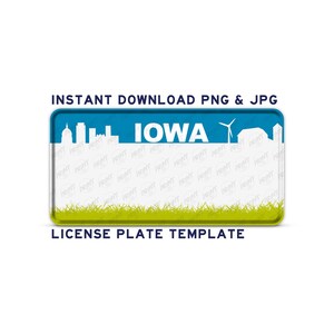 IOWA Custom License Plate PNG Digital Download – Printable Wall Art ...