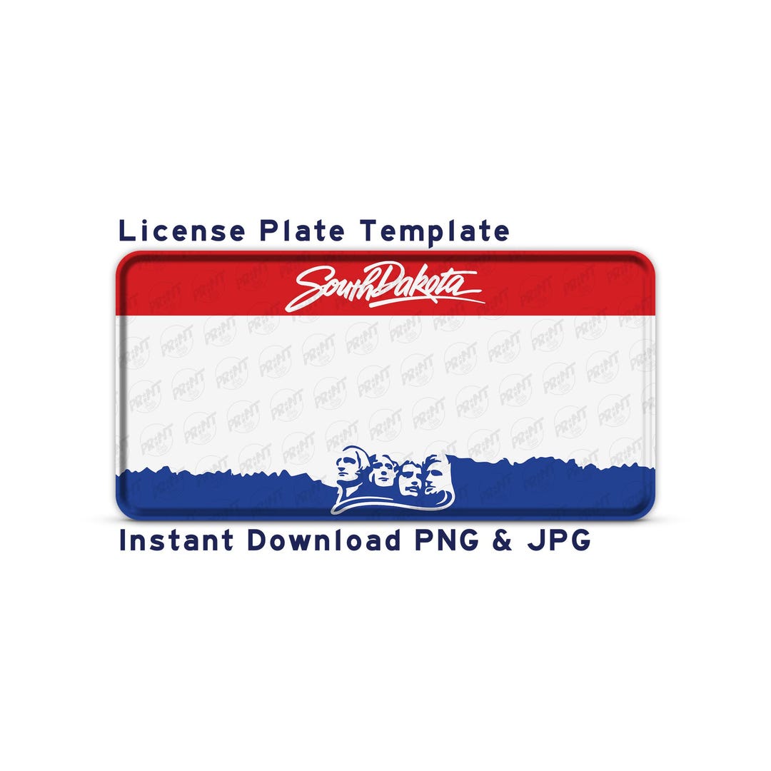 SOUTH DAKOTA Custom License Plate Digital Download, Custom License ...