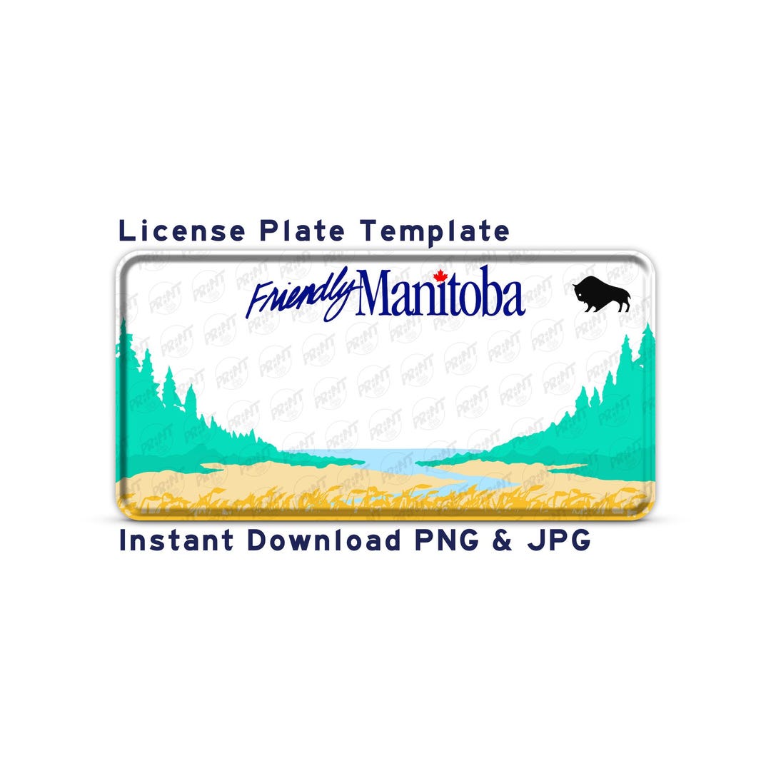 MANITOBA Custom License Plate PNG Digital Download – Manitoba Plate ...