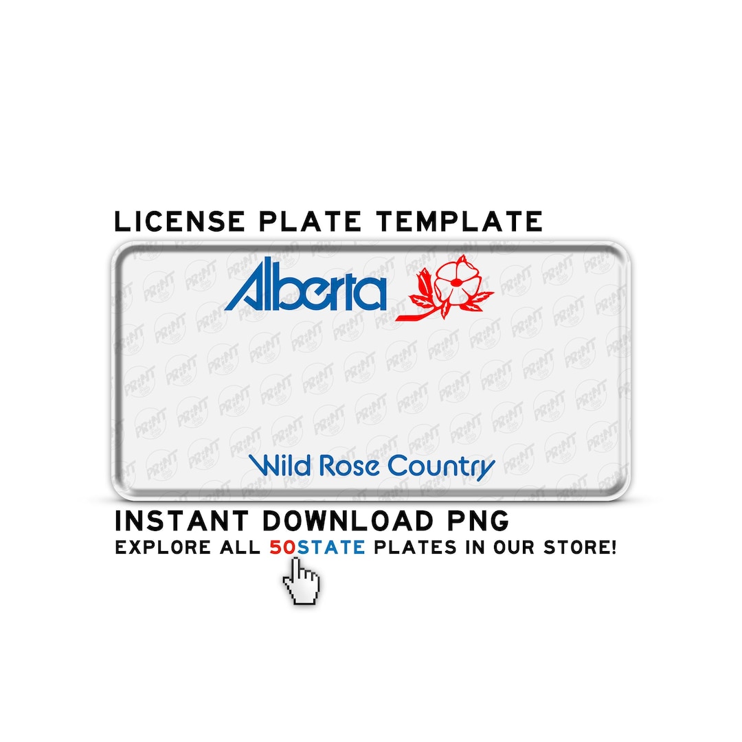 ALBERTA License Plate PNG Digital Download – Printable Wall Art, Desk ...