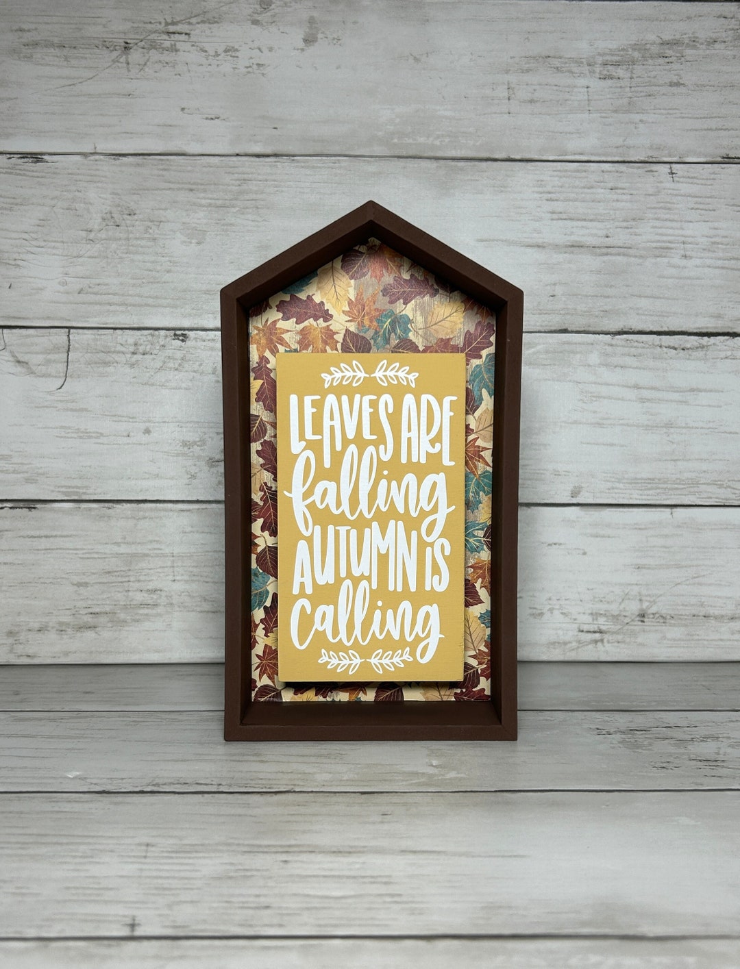 Fall Shadow Box House/house Shadow Box/wood House/shadow Box/fall Wood ...