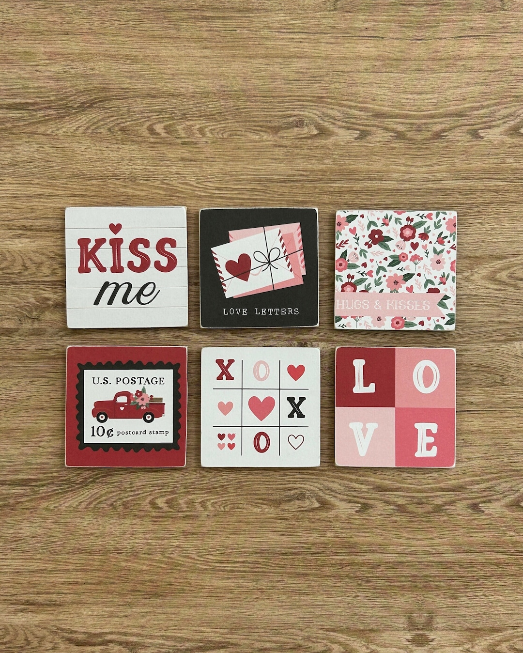 Set of 3 Valentines Magnets/wood Magnets/fridge Magnets - Etsy