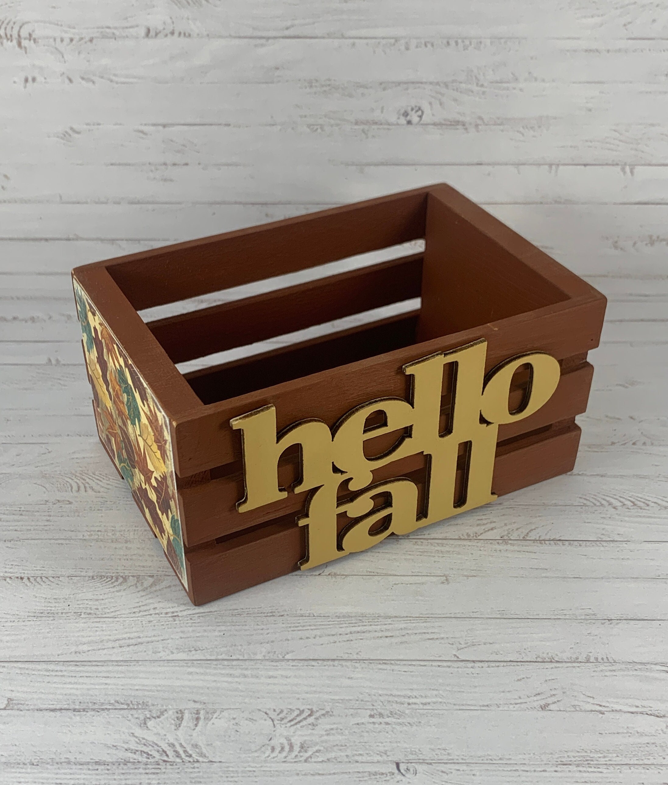 Fall Mini Crate/wood Crate/hello Fall/leaves/hand Painted/fall - Etsy