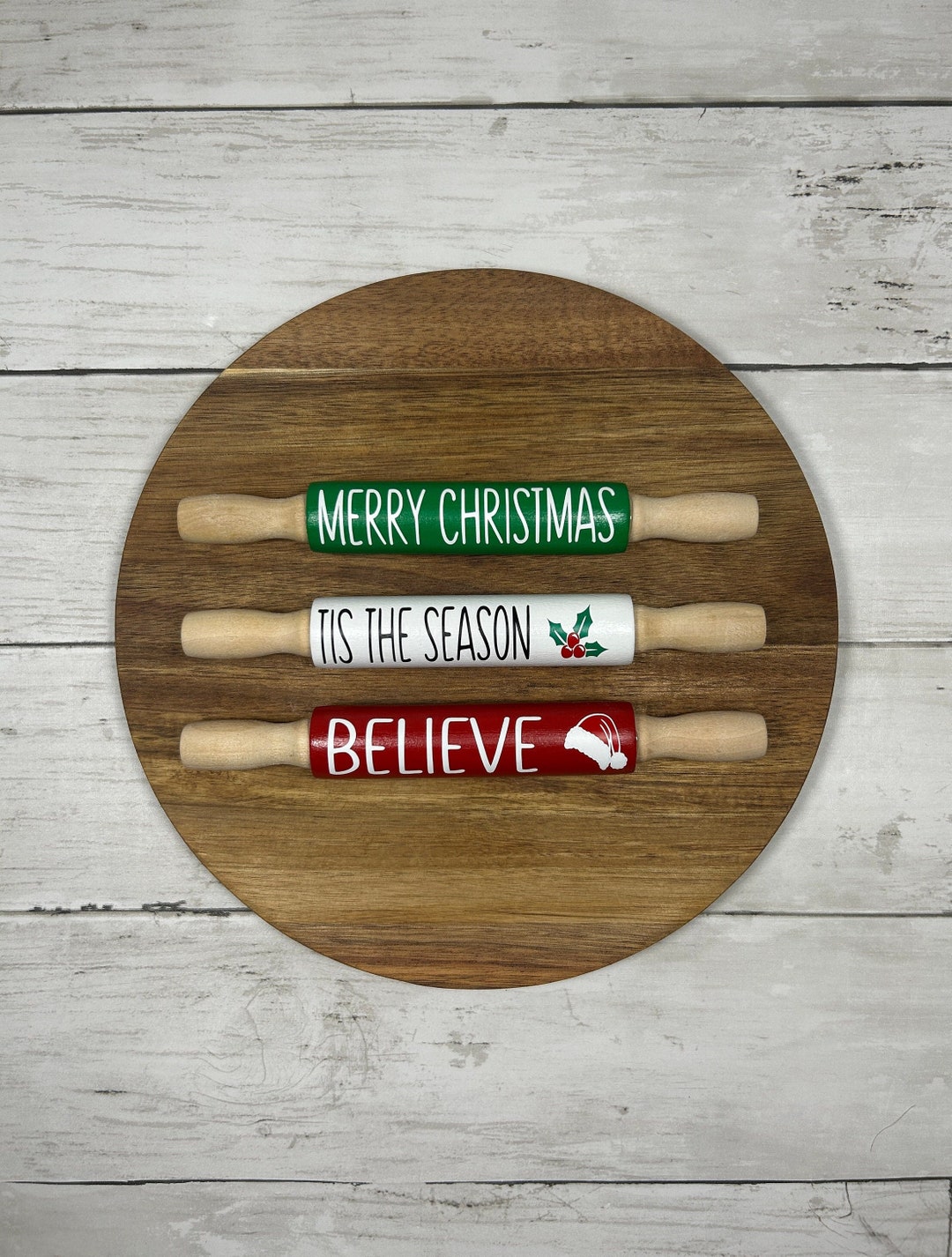 Mini Rolling Pins/christmas Mini Rolling Pins/christmas Tier Tray ...