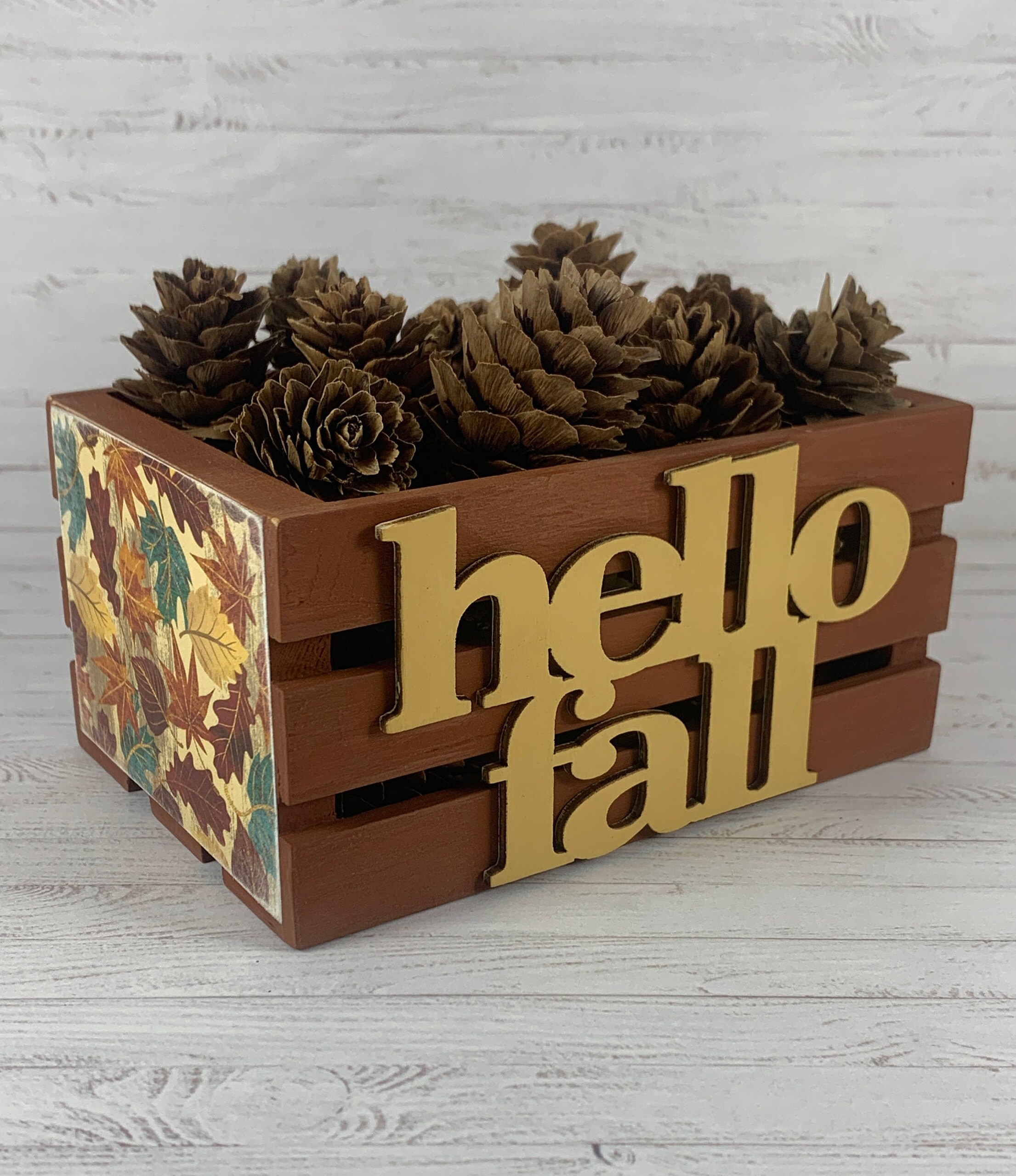 Fall Mini Crate/wood Crate/hello Fall/leaves/hand Painted/fall - Etsy
