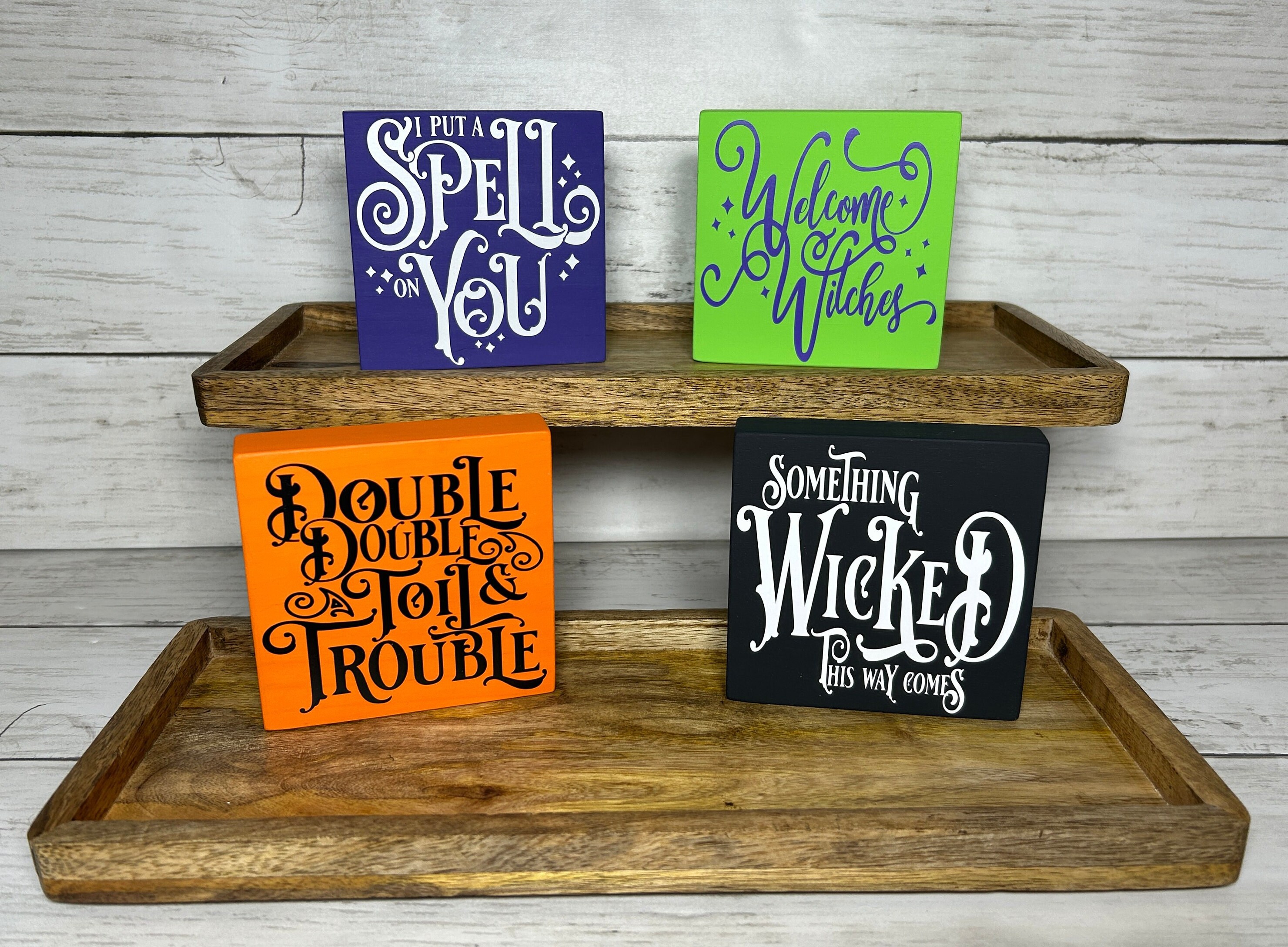 Halloween Mini Wood Block/halloween Wood Block/mini Wood Block/wood ...