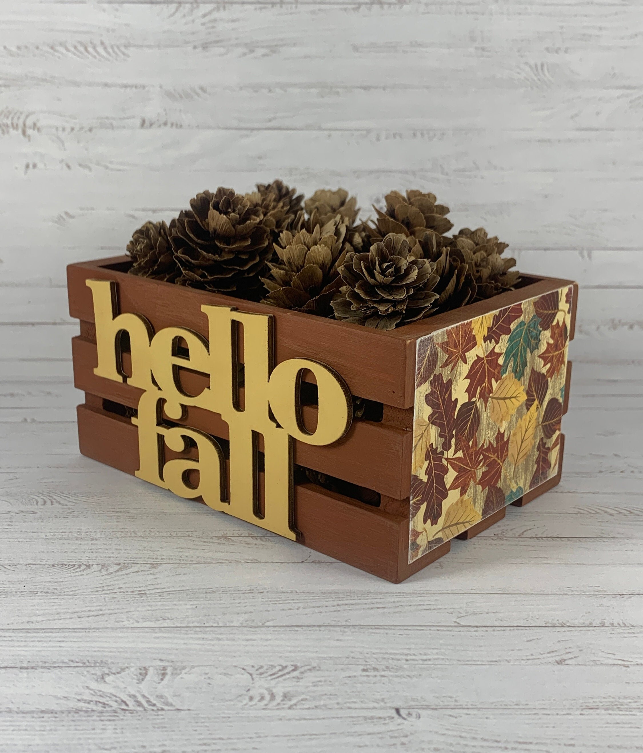 Fall Mini Crate/wood Crate/hello Fall/leaves/hand Painted/fall - Etsy