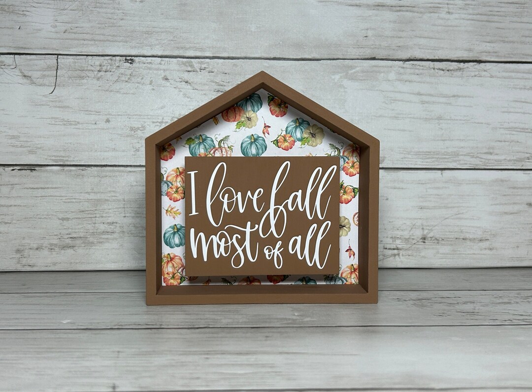 Fall Shadow Box House/house Shadow Box/wood House/shadow Box/fall Wood ...