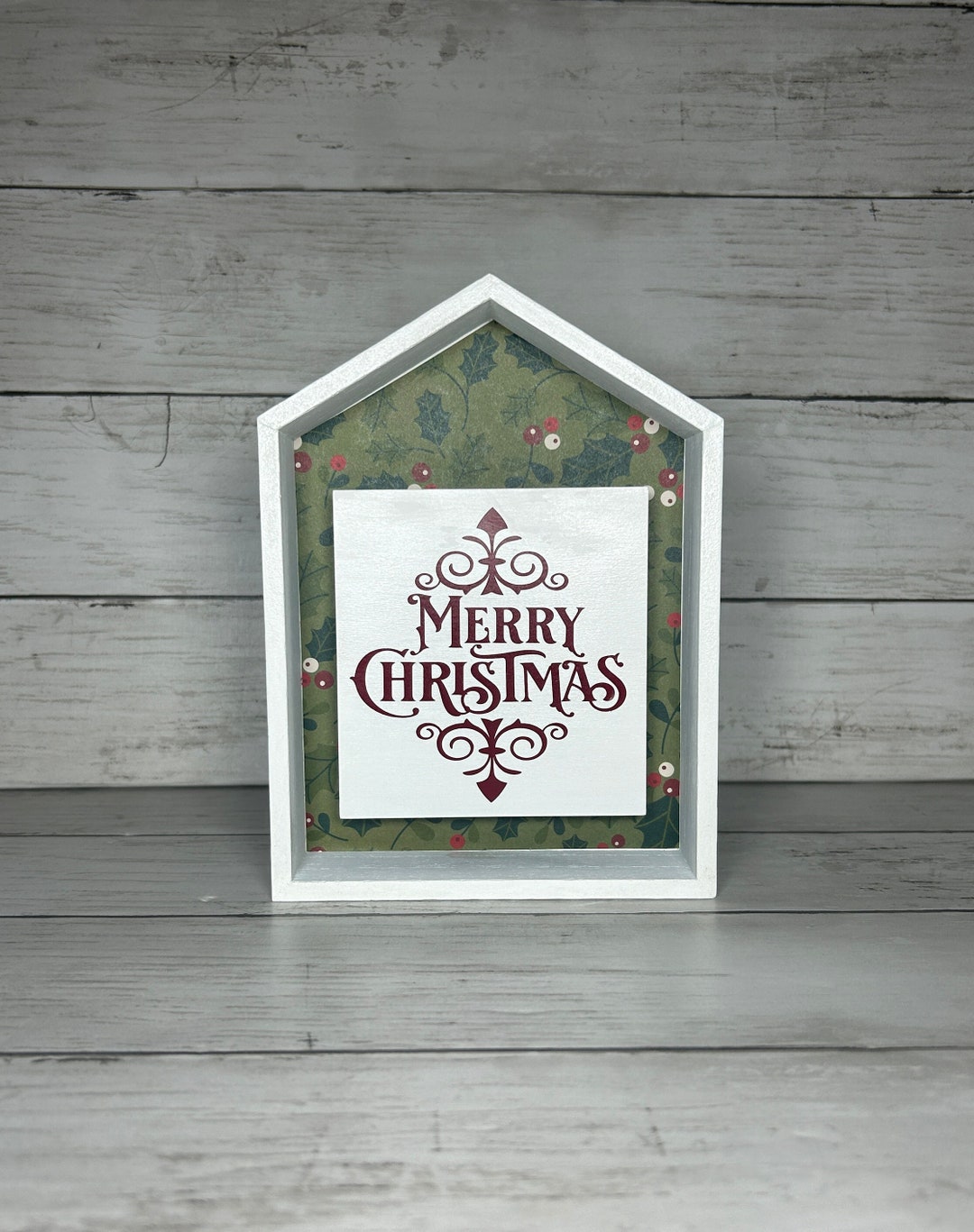 Christmas Shadow Box House/shadow Box House/wood House/shadow Box/wood ...