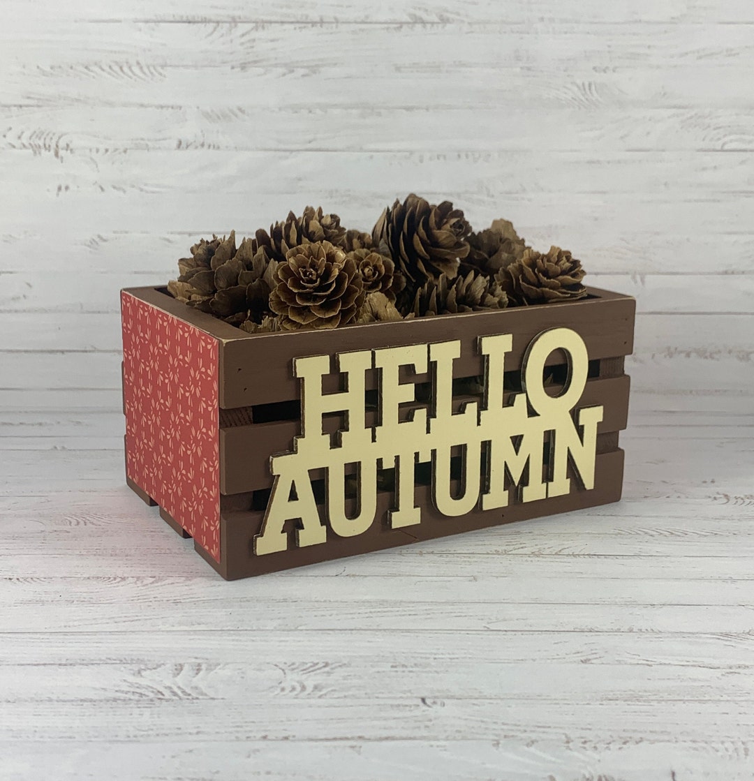 Fall Mini Crate/wood Crate/hello Autumn/hand Painted/fall Decor/tier ...